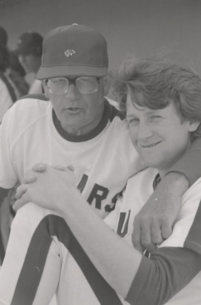 My college buddy Kent Hendrickson and the late great Roy Lee, our coach ...